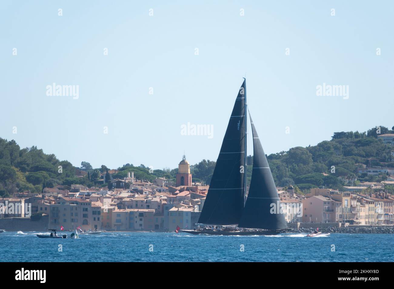 Sail boats racing for Voiles de Saint-Tropez, in French Riviera, France ...