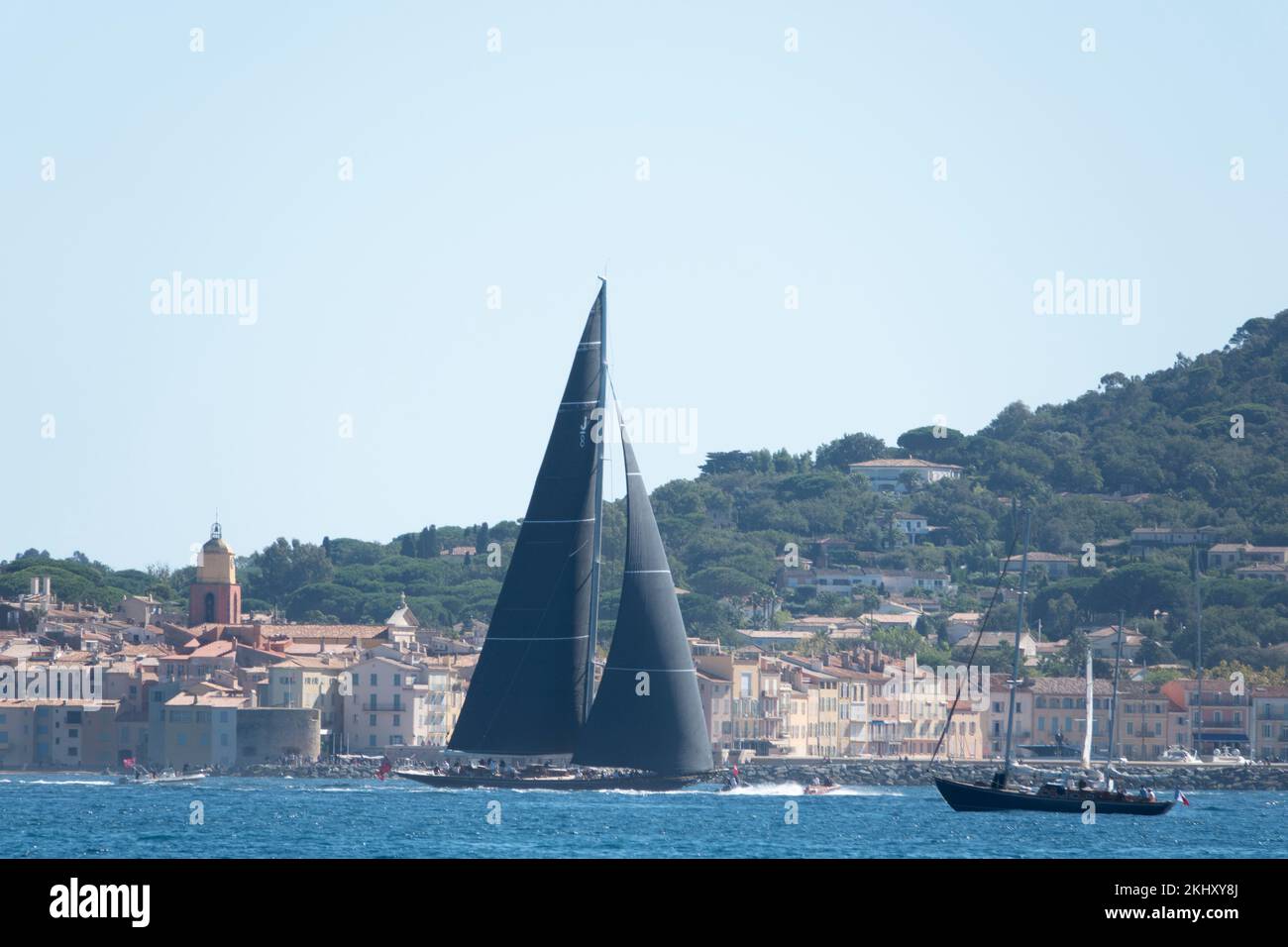 Sail boats racing for Voiles de Saint-Tropez, in French Riviera, France ...