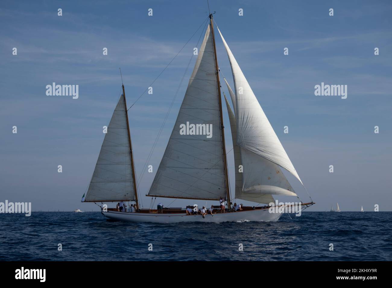 Sail boats racing for Voiles de Saint-Tropez, in French Riviera, France ...