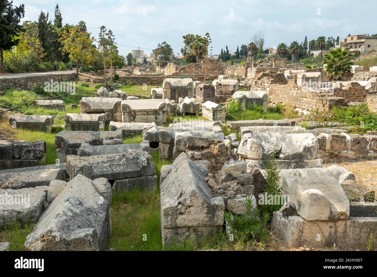 antique Roman ruins in Tyre - Sour - in Lebanon, middle east Stock ...