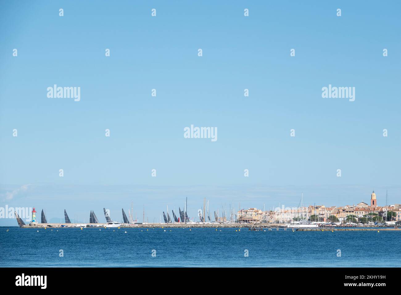Sail boats racing for Voiles de Saint-Tropez, in French Riviera, France ...