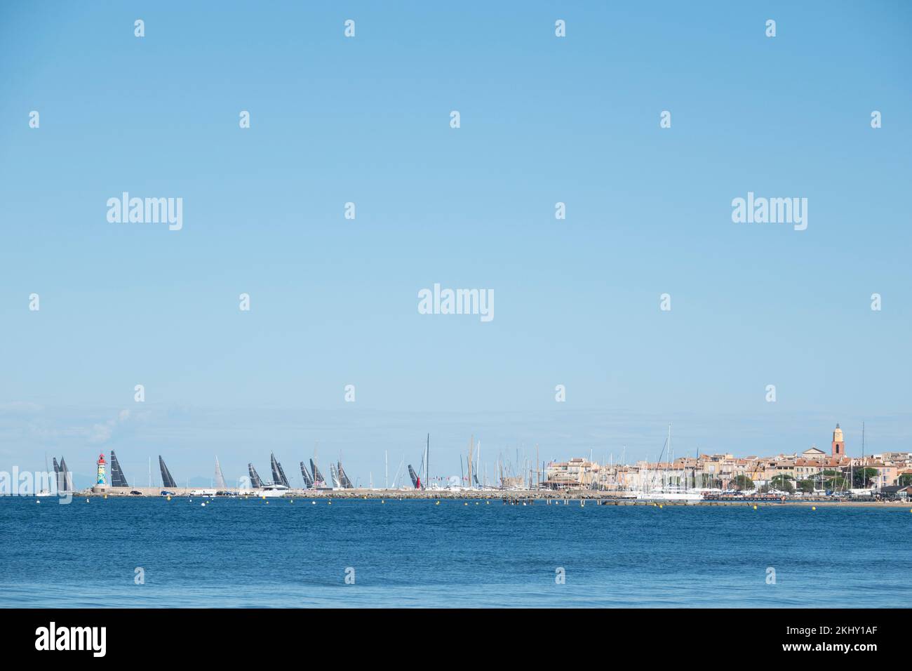 Sail boats racing for Voiles de Saint-Tropez, in French Riviera, France ...