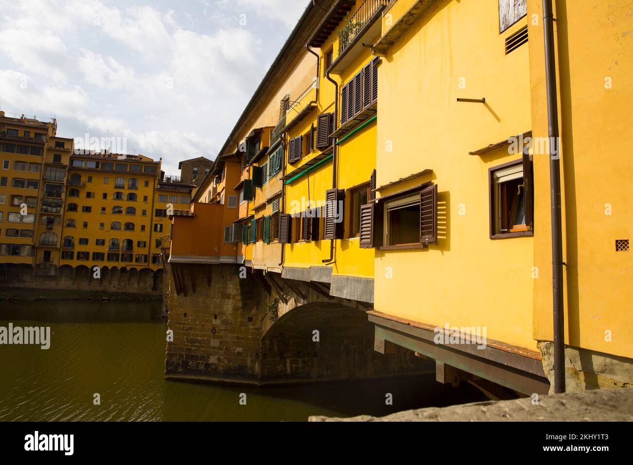The Ponte Vecchio is an oldest Florentine medieval stone bridge over ...