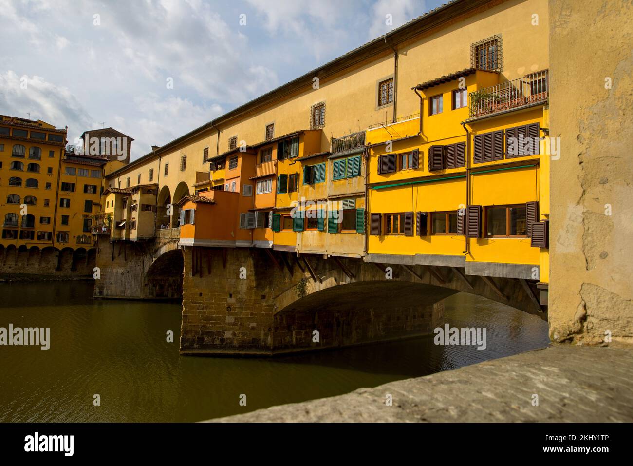 The Ponte Vecchio is an oldest Florentine medieval stone bridge over ...