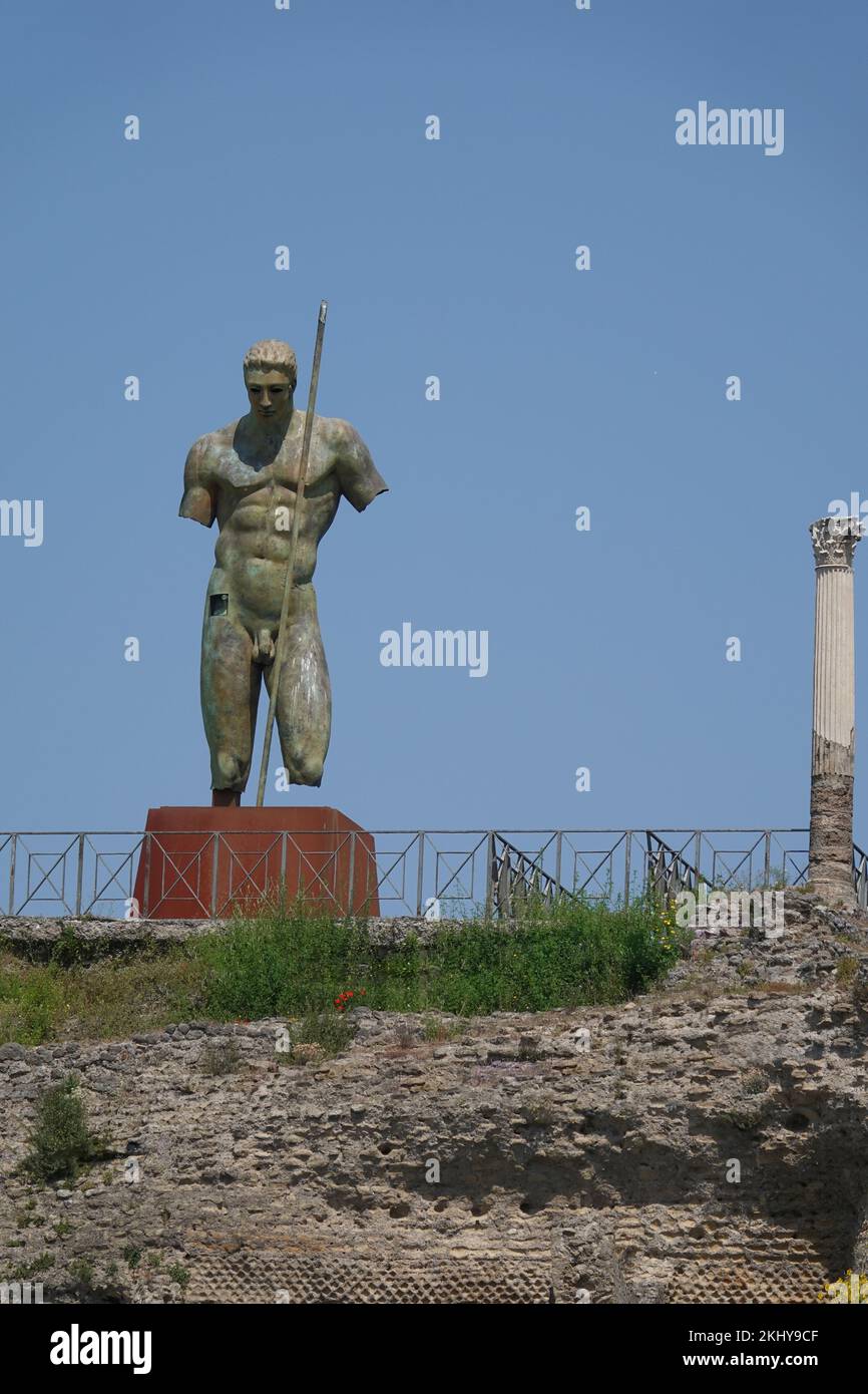 Daedalus statue by Igor Mitoraj overlooking the archaeological site of ...