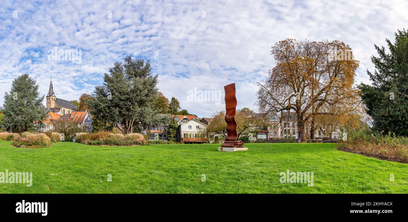 the historical centre of Essen Kettwig at the Ruhr river, Germany Stock ...