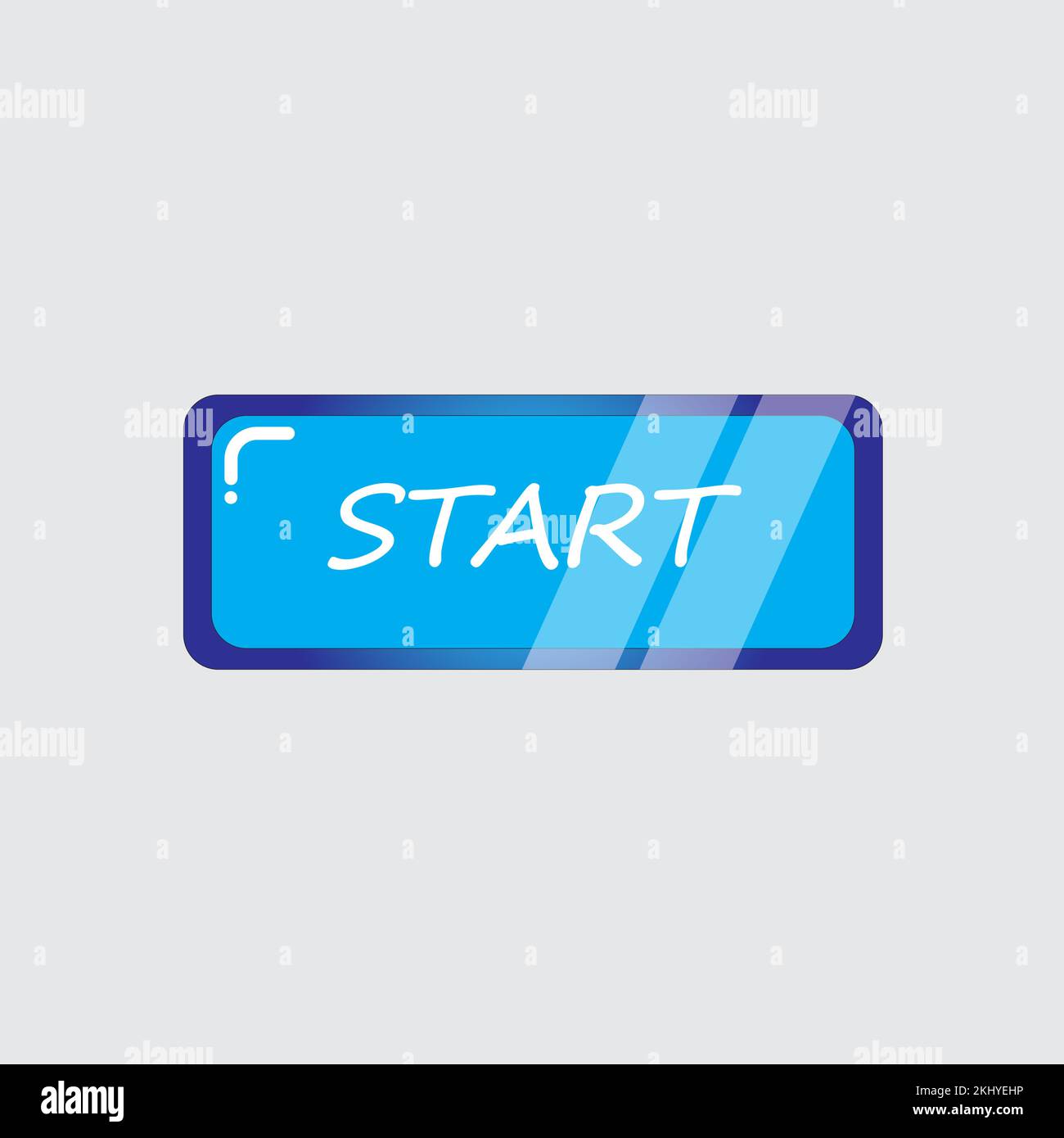 A simple vector design of a Start button in blue color Stock Vector ...