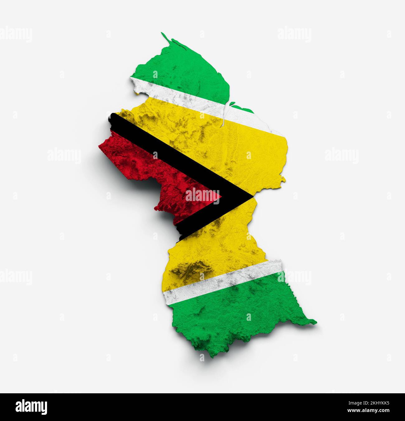 The Guyana map with the flag isolated on a white background Stock Photo ...