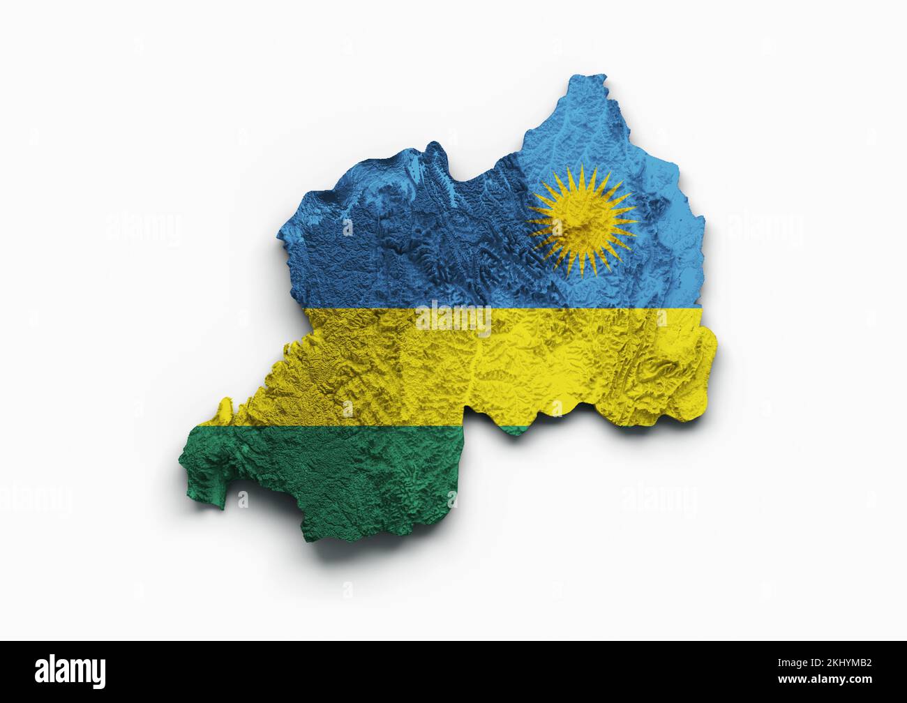 The Rwanda map with the flag isolated on a white background Stock Photo ...