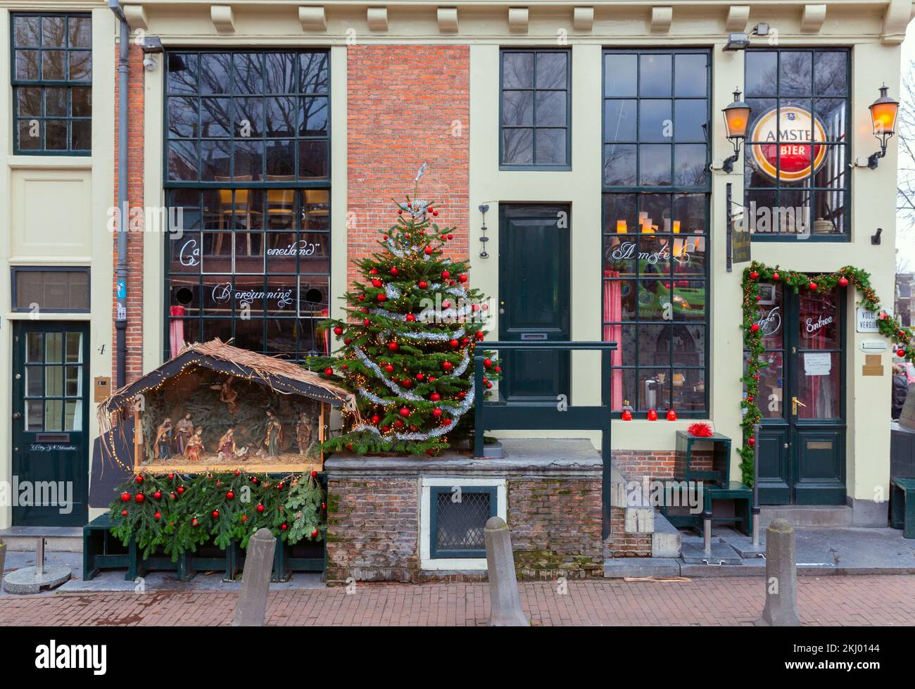 Amsterdam, Netherlands - December 8, 2021: Christmas tree and ...