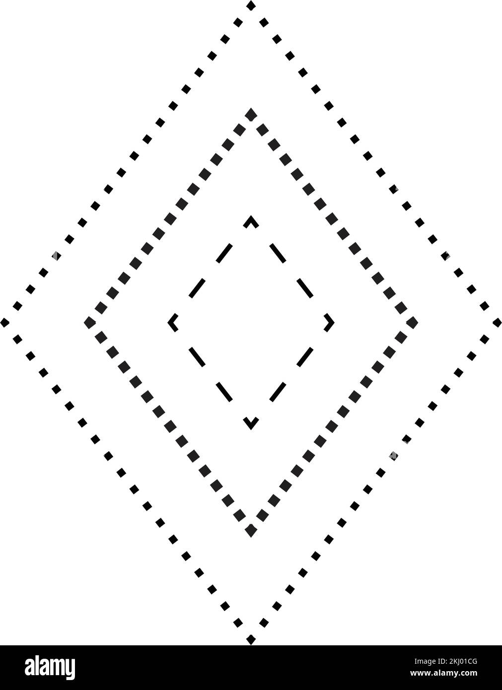 Tracing rhombus shape symbol, dashed and dotted broken line element for ...