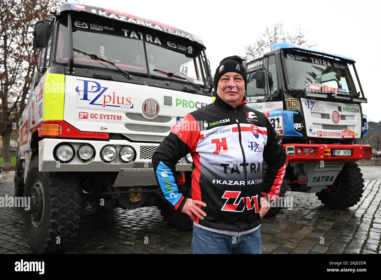 Racer Radovan Kazarka poses during ceremonial departure of racing ...