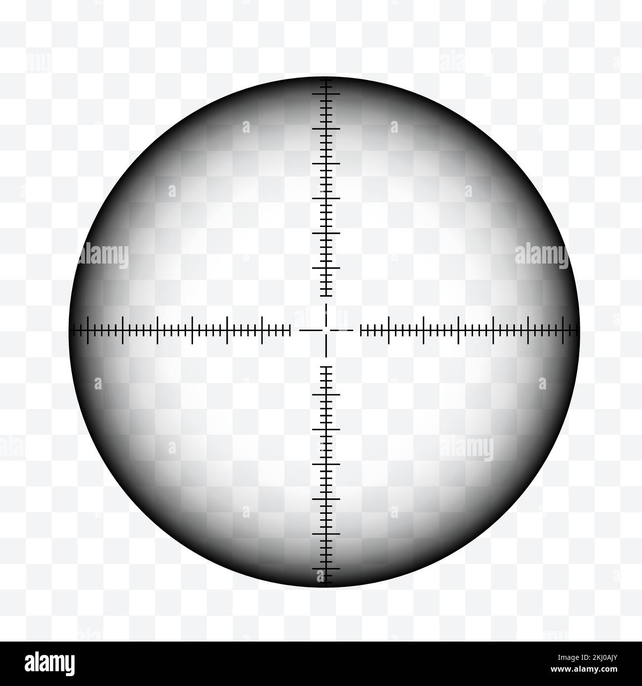 Realistic illustration of sniper rifle sight with crosshair on transparent background - vector ...