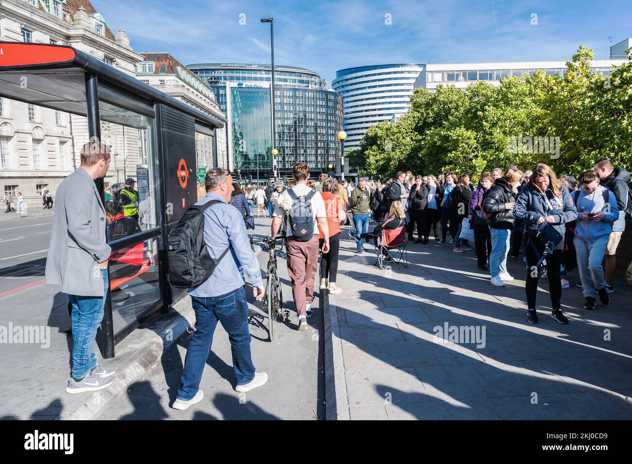London, United Kingdom - September 17 2022: Crowd of people on streets ...