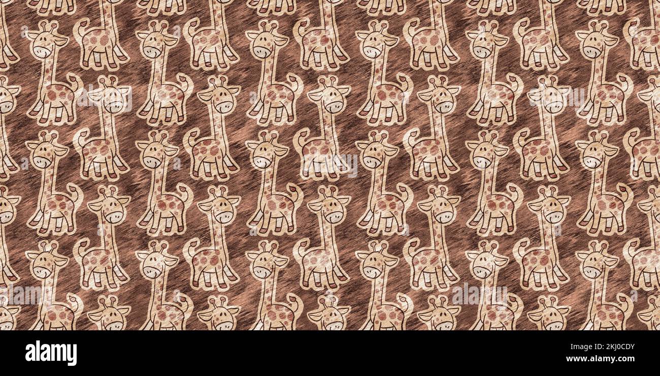 Cute safari wild giraffe animal border for babies room decor. Seamless ...