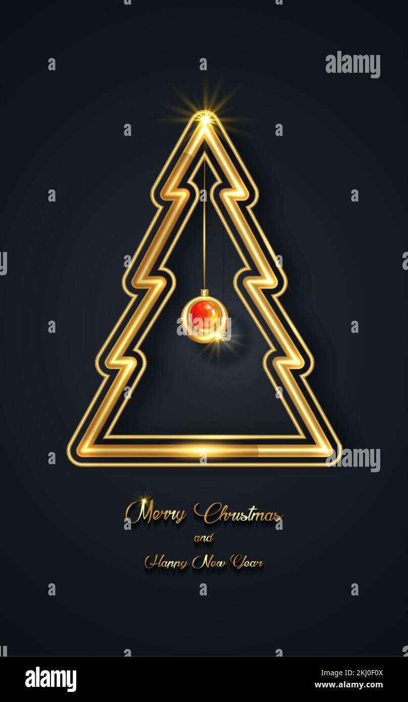Christmas tree gold bauble Stock Vector Images - Alamy