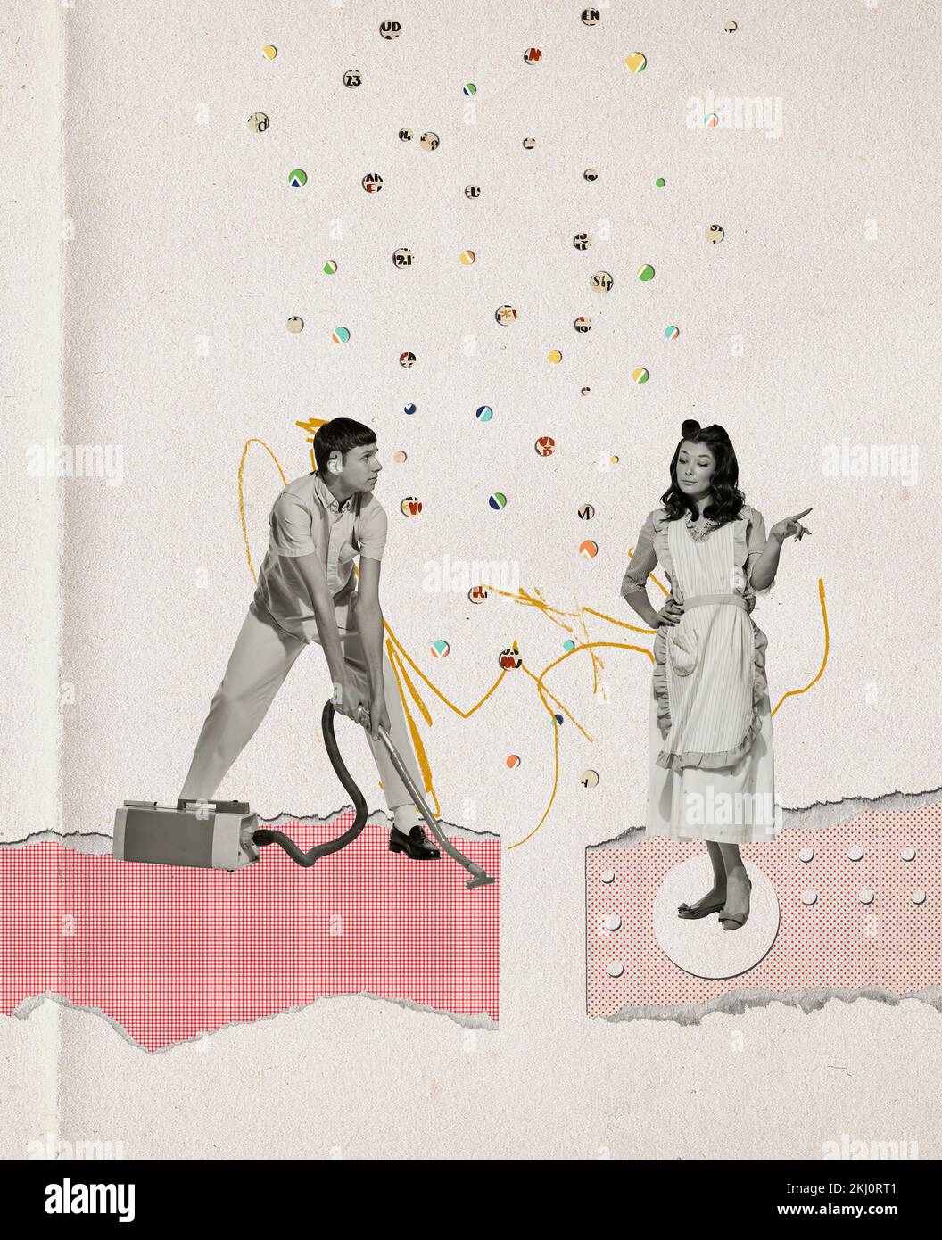 Contemporary art collage. Creative design with stylish young woman and ...