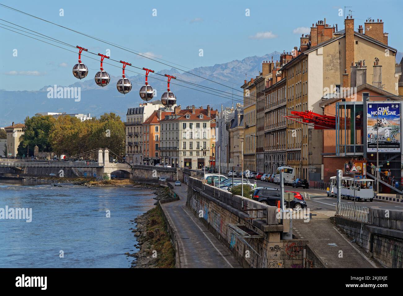 GRENOBLE, FRANCE, November 1, 2022 : Symbol of the city, the cable car ...
