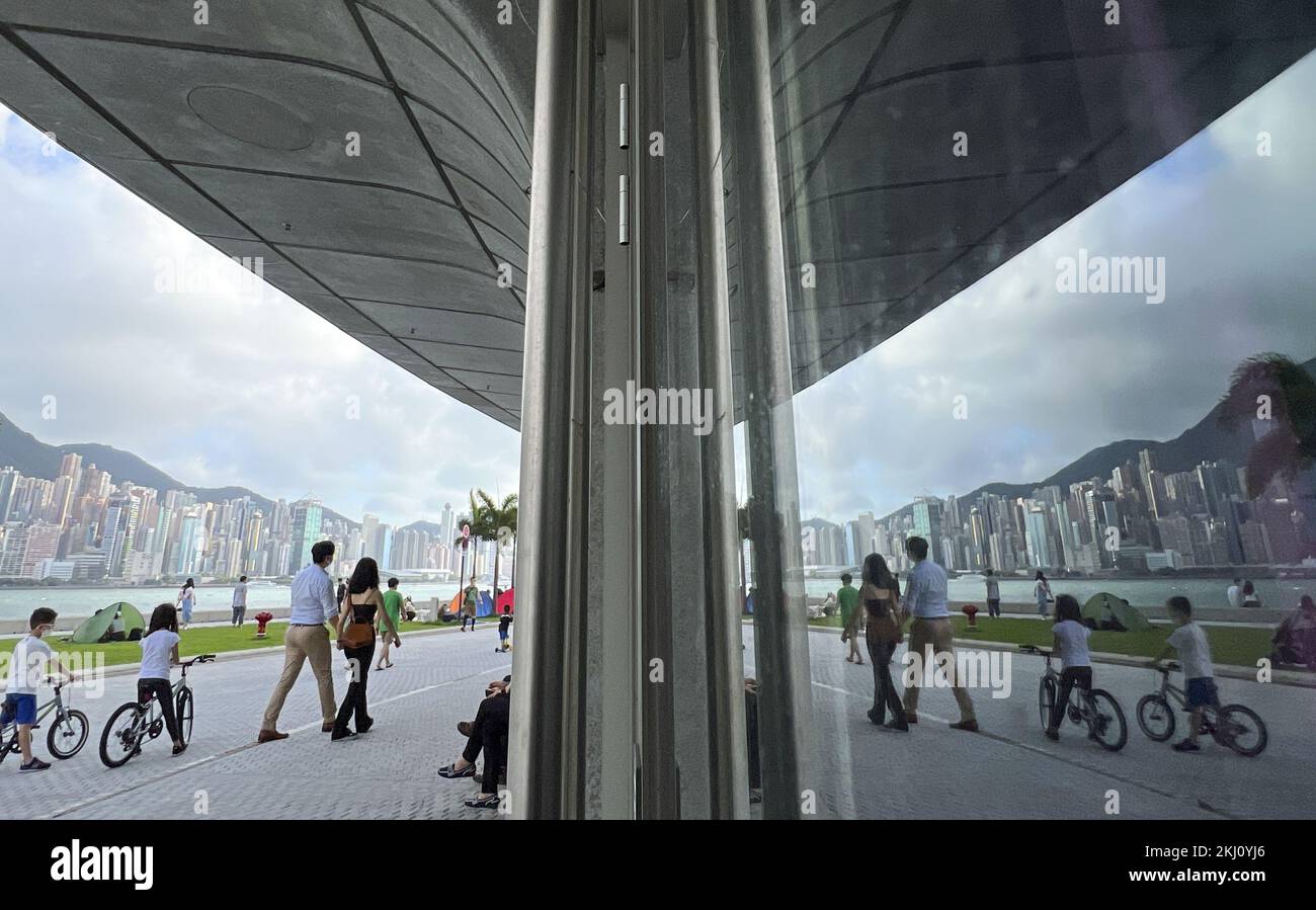 A reflection in the West Kowloon Cultural District. 28MAY22 SCMP/Yik ...