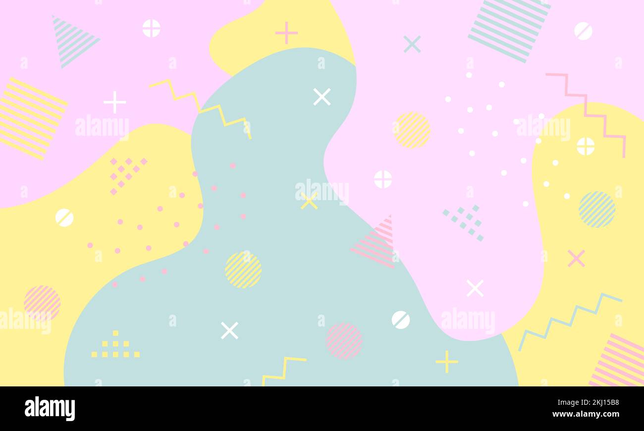 Abstract memphis background. Seamless pattern isolated on a white background. Colorful pattern ...