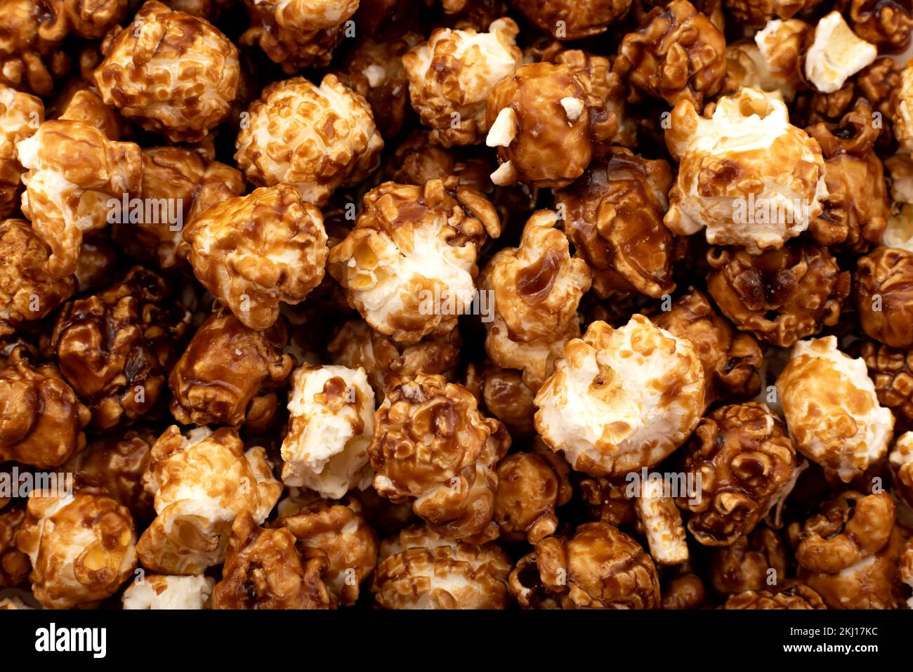 Caramel candy popcorn background. Scattered popcorn texture background ...