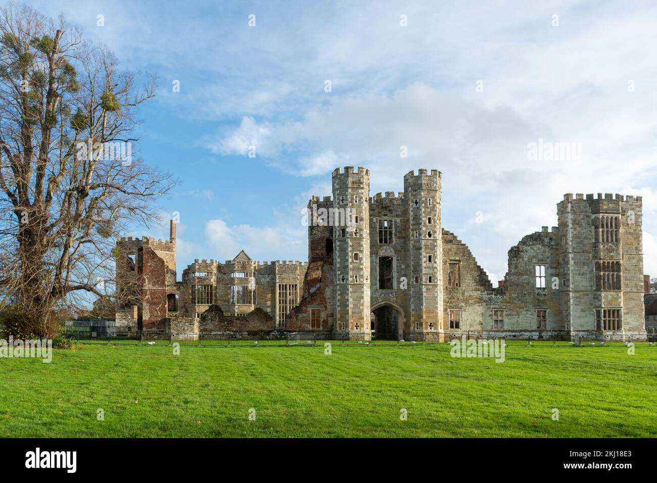 The Cowdray House Ruins in Cowdray Park, Midhurst, West Sussex, England ...