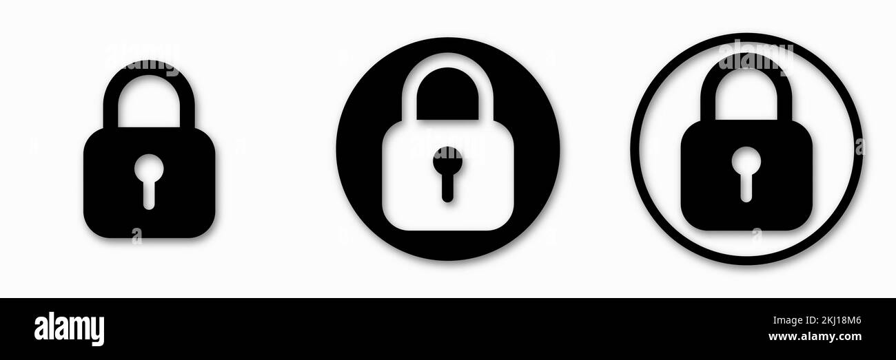 Lock padlock icons set. Vector illustration of security symbols Stock ...