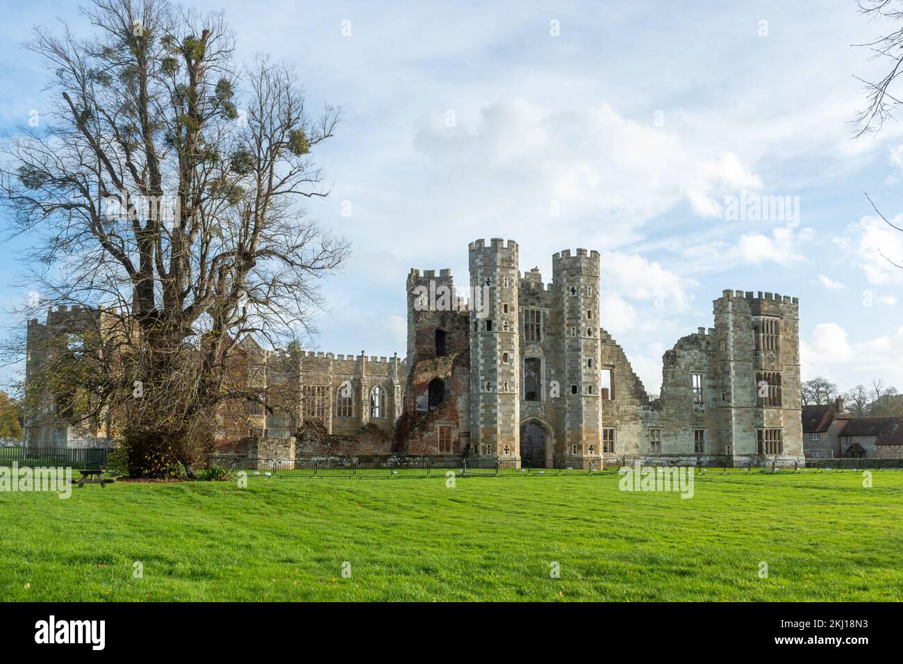 The Cowdray House Ruins in Cowdray Park, Midhurst, West Sussex, England ...