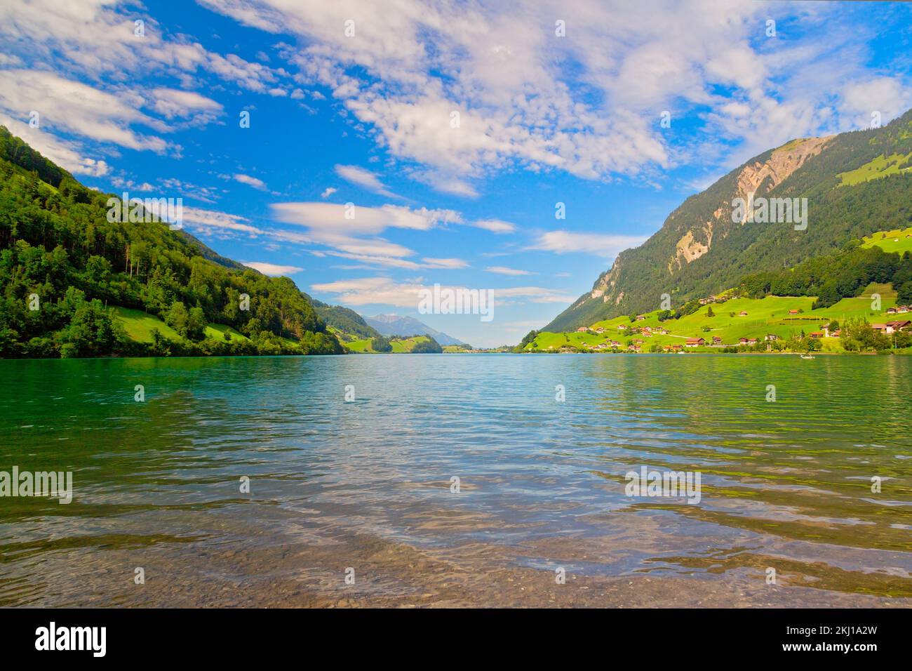 Lake Lungernsee in swiss Alps, Switzerland Stock Photo - Alamy