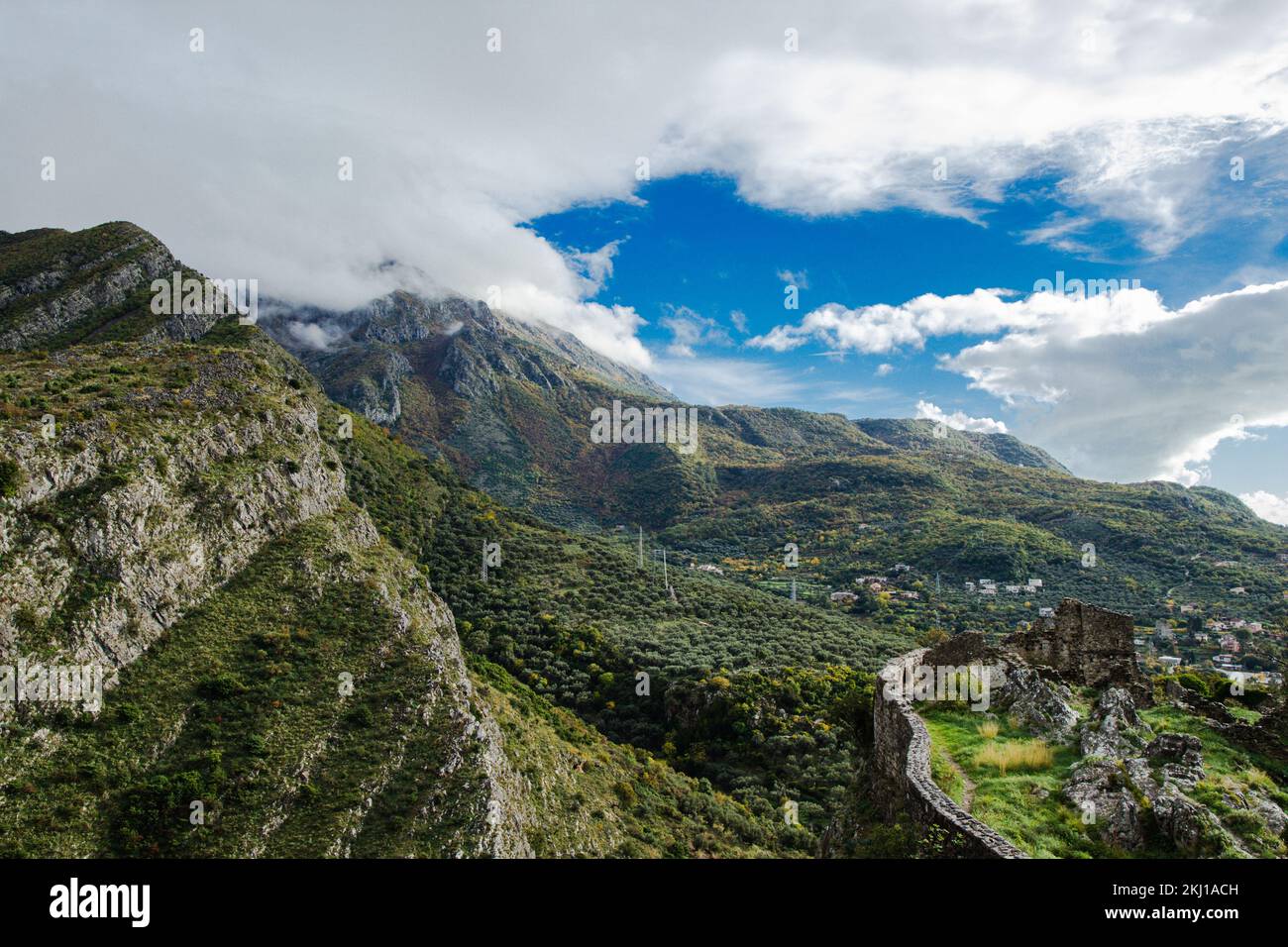 A beautiful cloudy sky covers the top of the Balkan mountains Stock ...