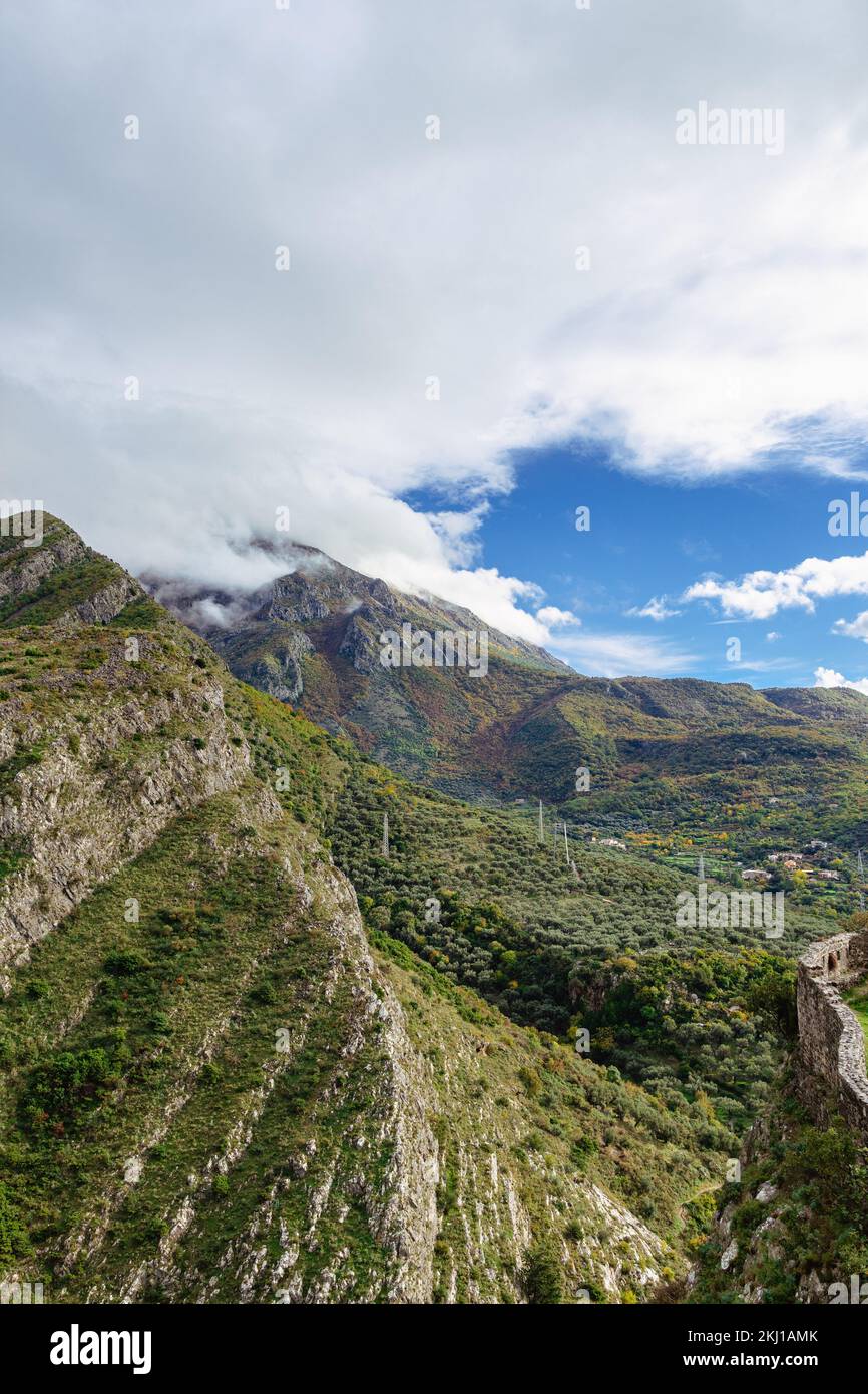 A beautiful cloudy sky covers the top of the Balkan mountains Stock ...