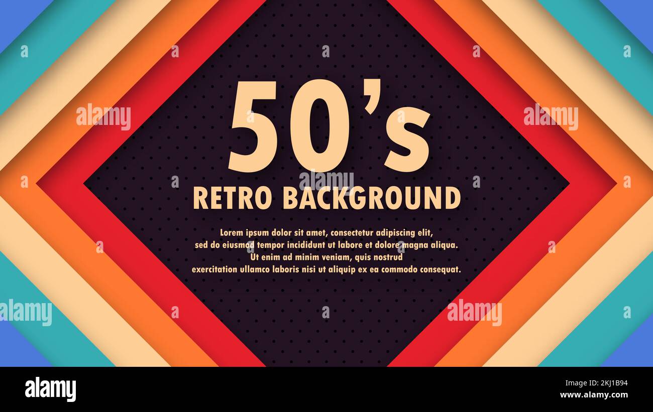 Abstract funky 1950's background with rhombus elements and retro colors ...