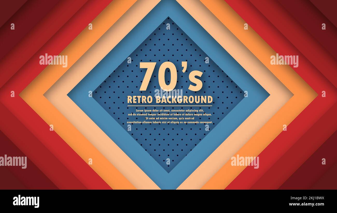 Abstract 1970's background with rhombus elements and retro colors ...