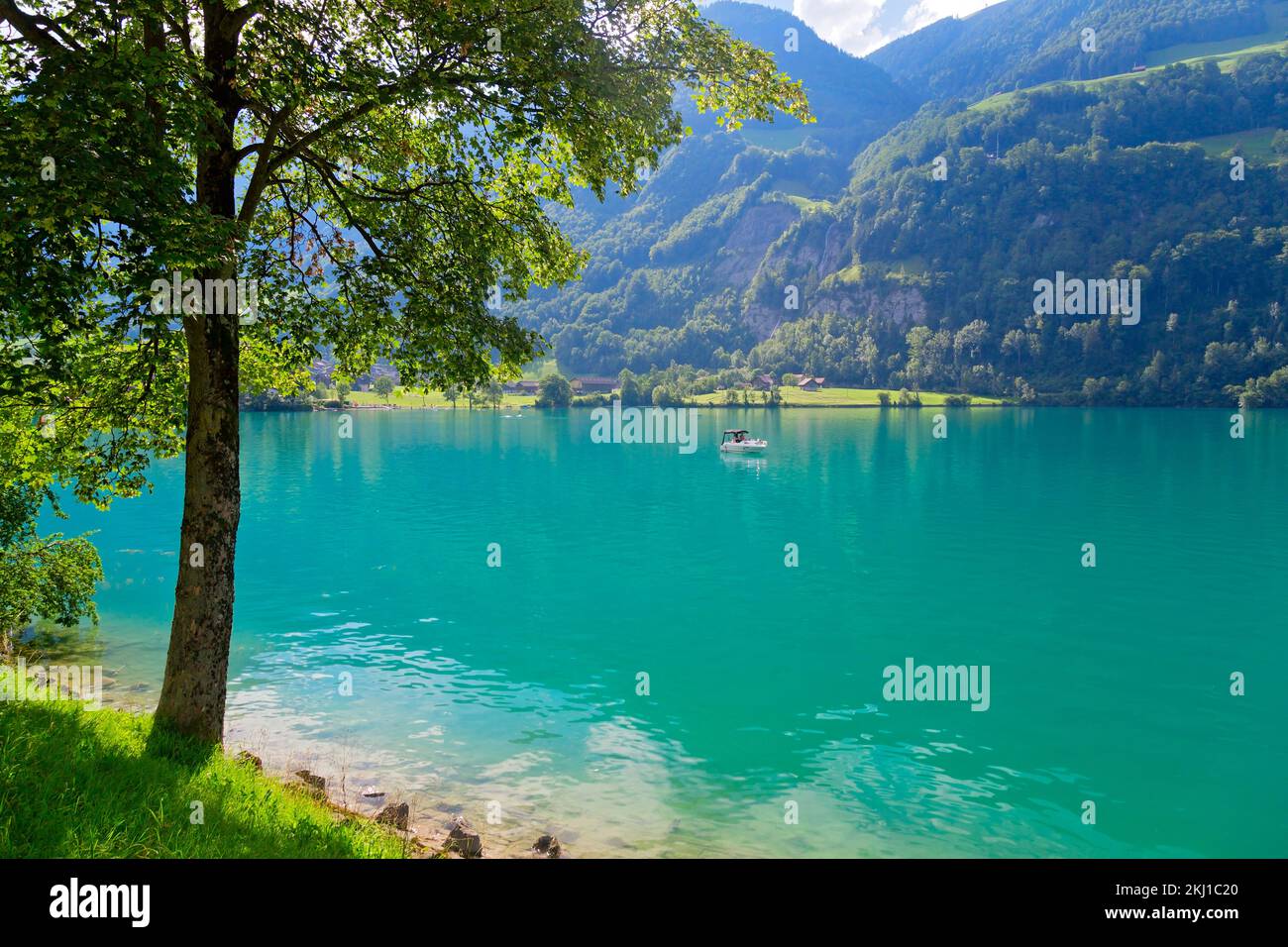 Lake Lungernsee in swiss Alps, Switzerland Stock Photo - Alamy