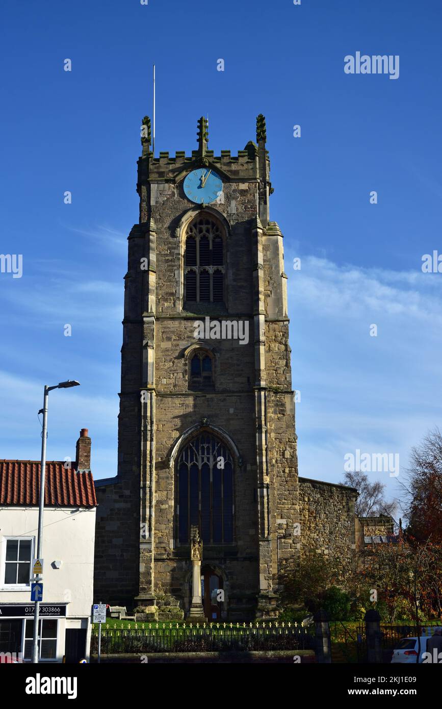 Front View showing tower and clock, All Saints Church, Pocklington ...