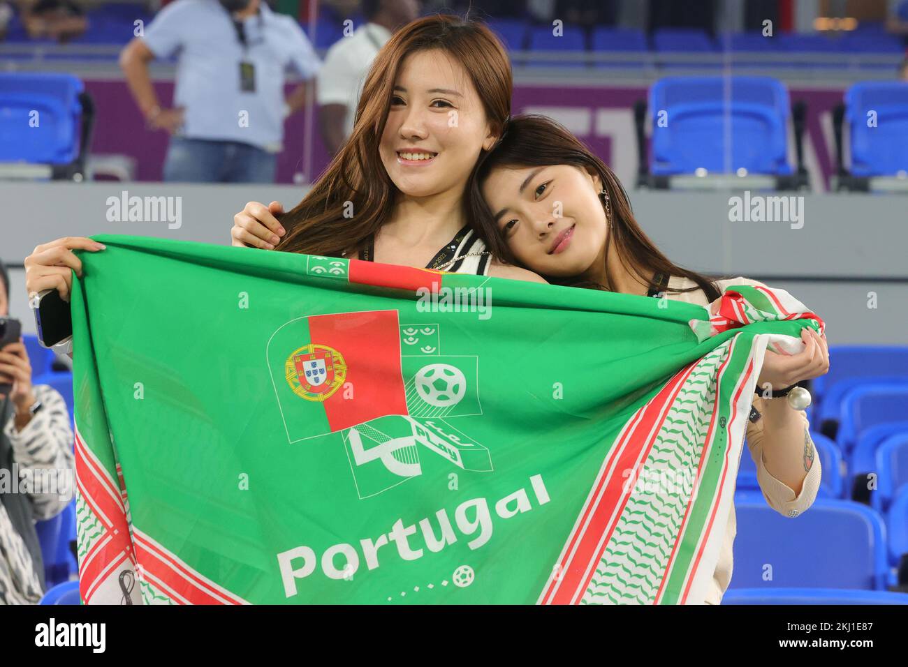 Portugal fan during the FIFA World Cup, Qatar. , . Photo by Peter ...