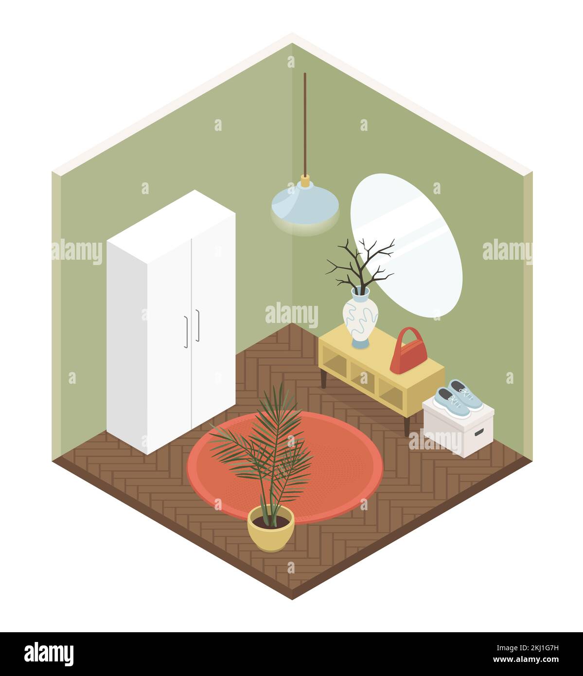 Hallway design - modern vector colorful isometric illustration Stock Vector Image & Art - Alamy