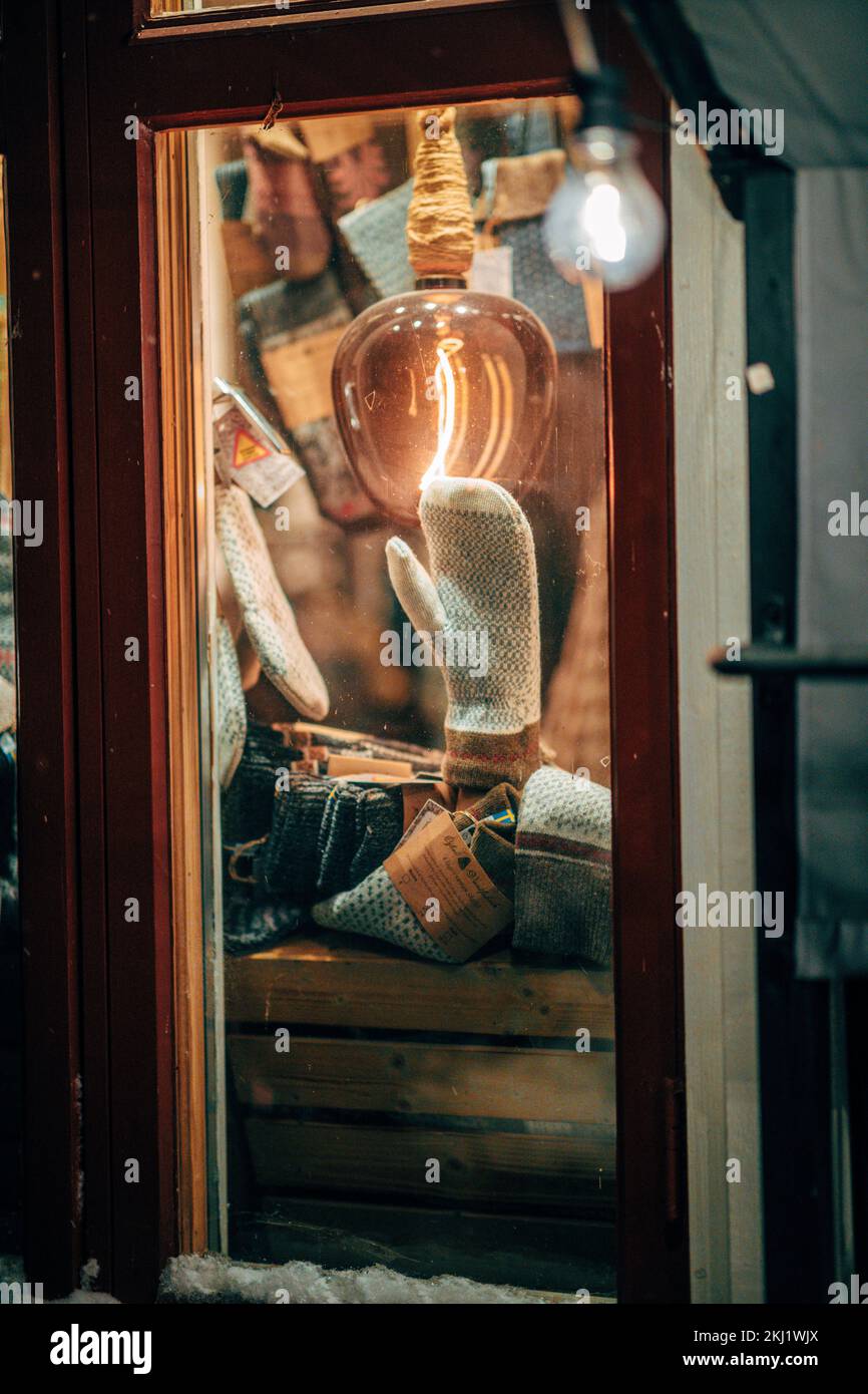a shop window in a small town during Christmas Stock Photo - Alamy