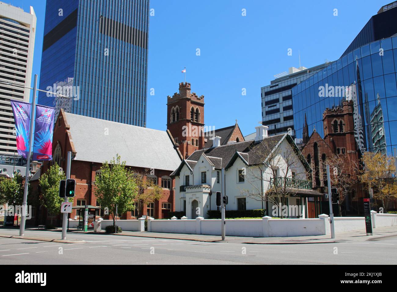 cottage (deanery) and st george cathedral in perth in australia Stock ...