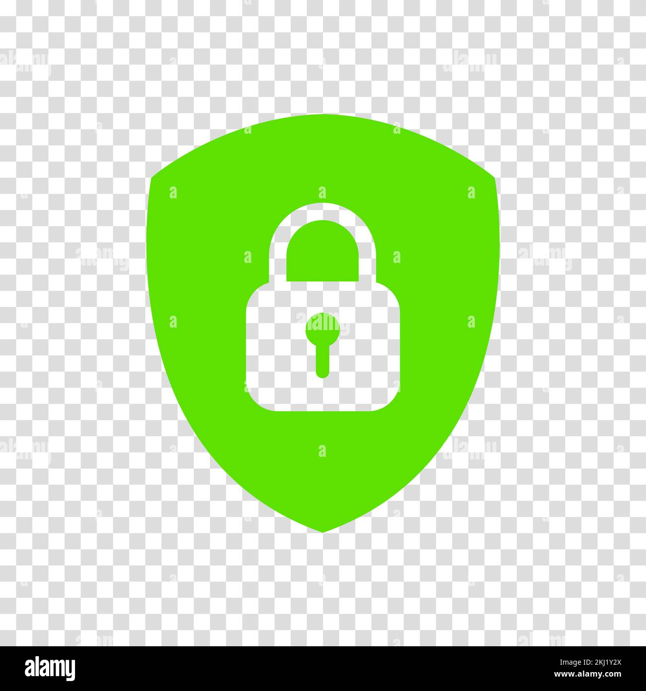 Icon or symbol of a shield with a closed padlock. Sign lock on a ...