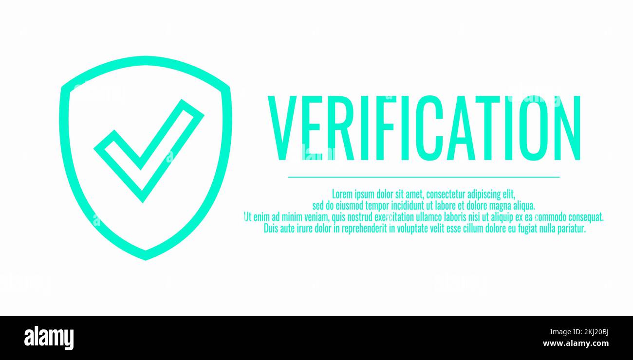Vector illustration with word Verification on a white background ...