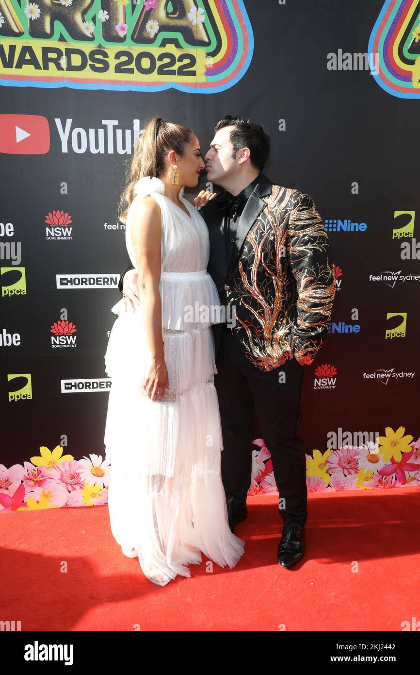 Sydney, Australia. 24th November 2022. Mark Vincent and wife Stephanie ...