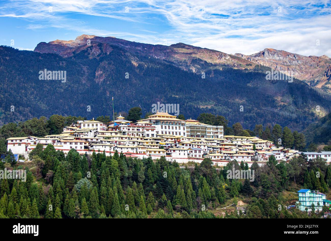 View of Tawang Monastery and Tawang Town in Arunachal Pradesh in India ...
