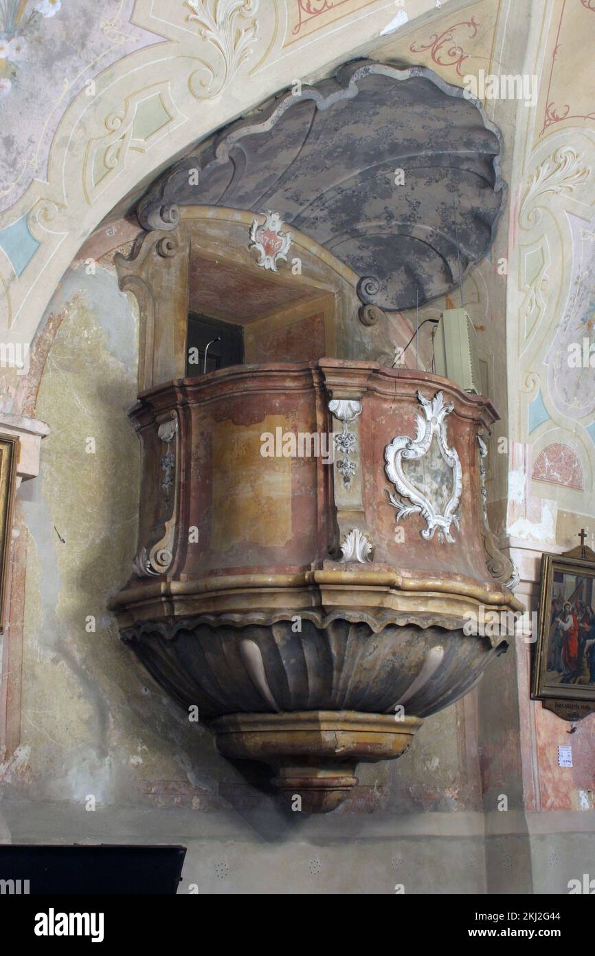 Pulpit in the church of the Blessed Virgin Mary in Jastrebarsko ...