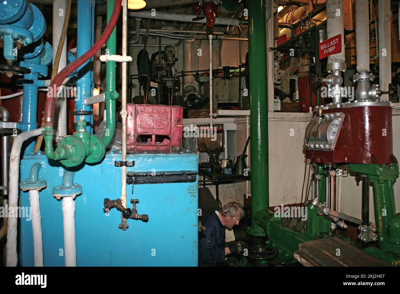 View of the engineroom on the preserved steamship SS "Shieldhall ...
