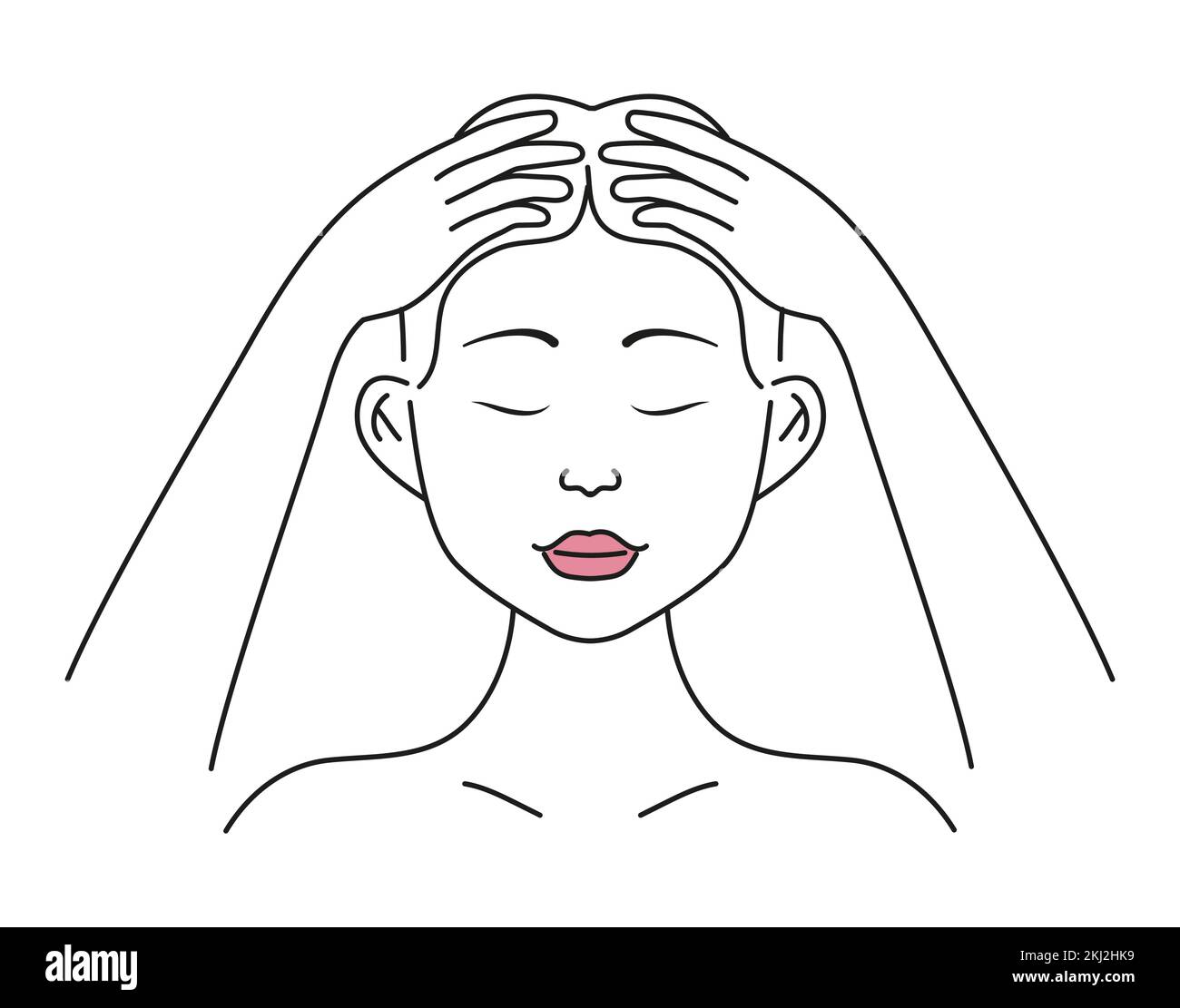 Facial Head Massage Facial Skin Care At Home Infographic Vector Icon Stock Vector Image And Art