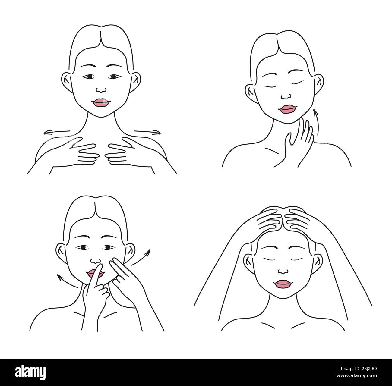 Face Reflexology Stock Vector Images Alamy