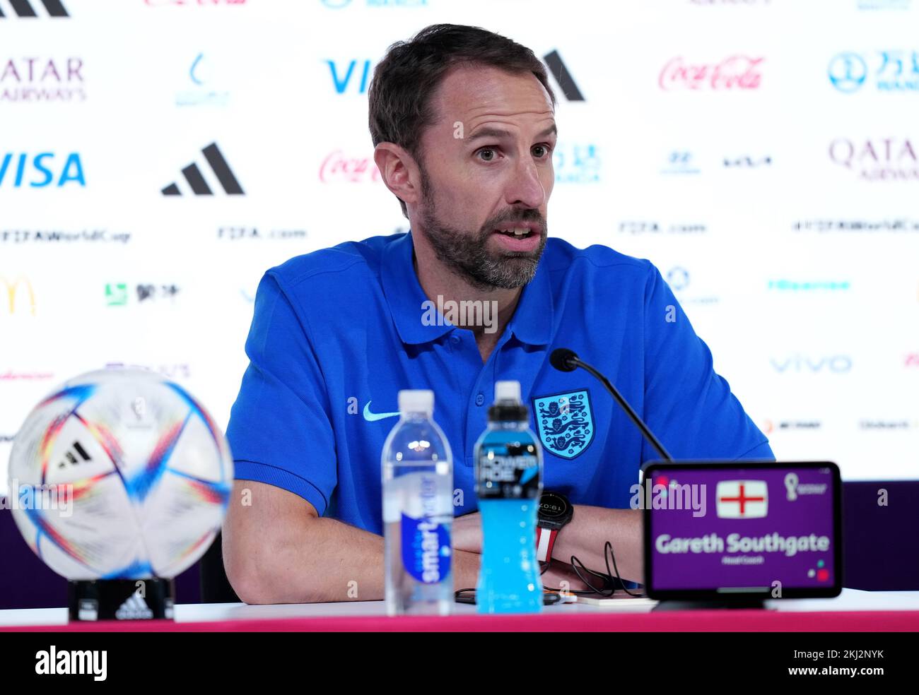 England manager Gareth Southgate during a press conference at the Main ...