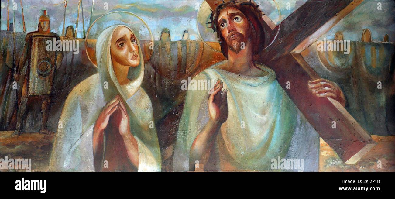 4th Stations of the Cross, Jesus meets His Mother, National Shrine of ...