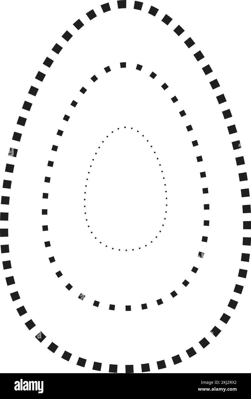 Tracing oval shape symbol, dashed and dotted broken line element for ...